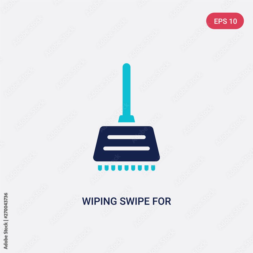 two color wiping swipe for floors vector icon from cleaning concept ...