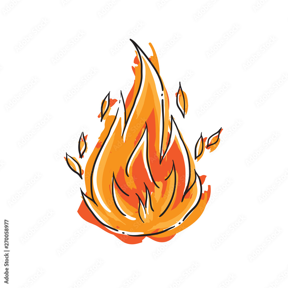 Cartoon flame icon Stock Vector | Adobe Stock