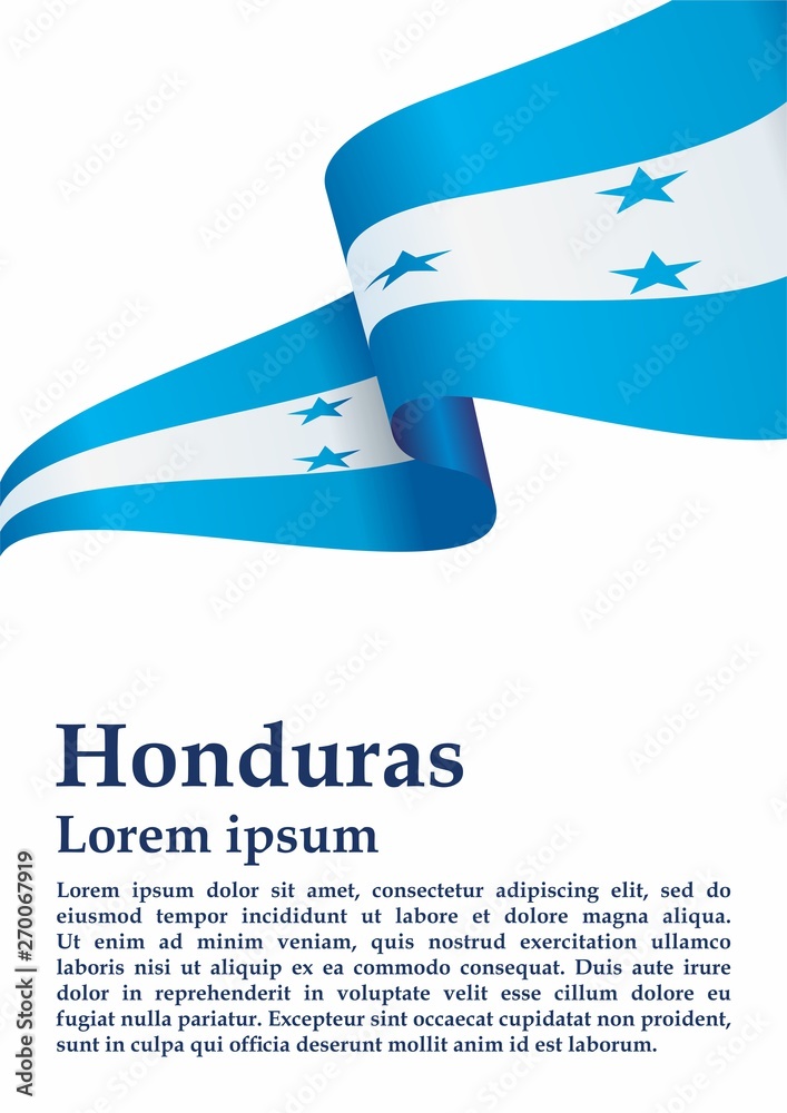 Flag of Honduras, Republic of Honduras. Template for award design, an ...