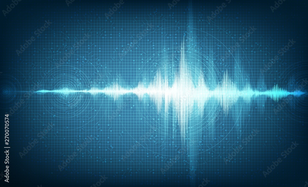 Hi-Tech Digital Sound Wave Low and hight scale with Circle Vibration on ...