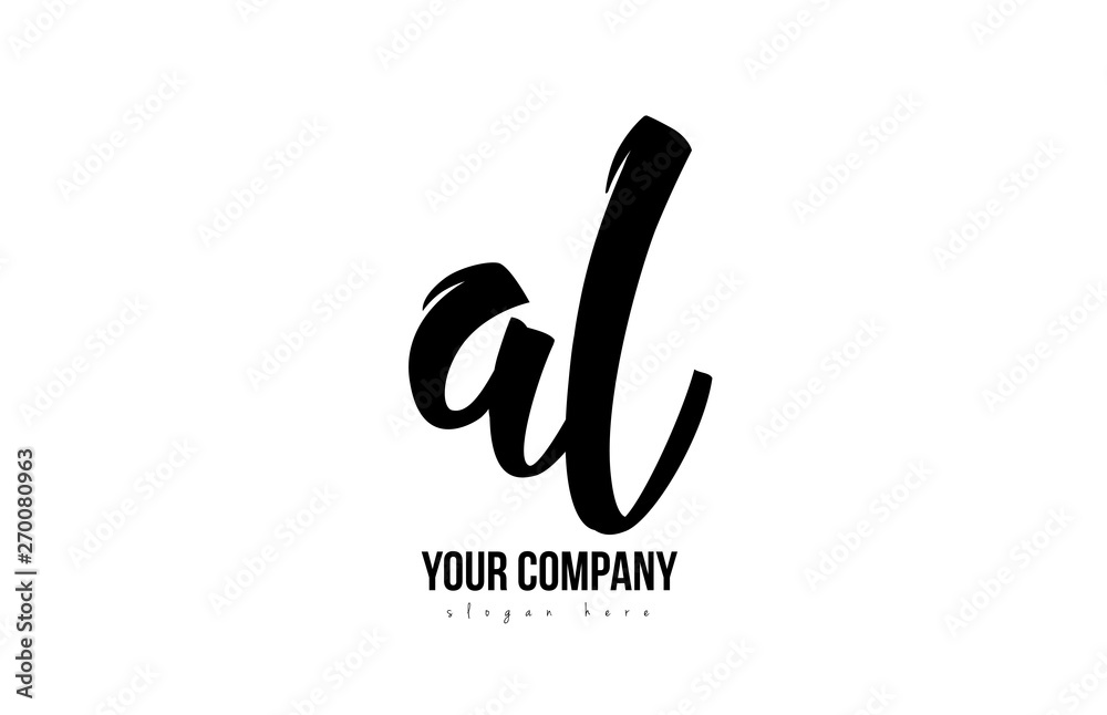 black and white al a l alphabet letter combination logo icon design ...