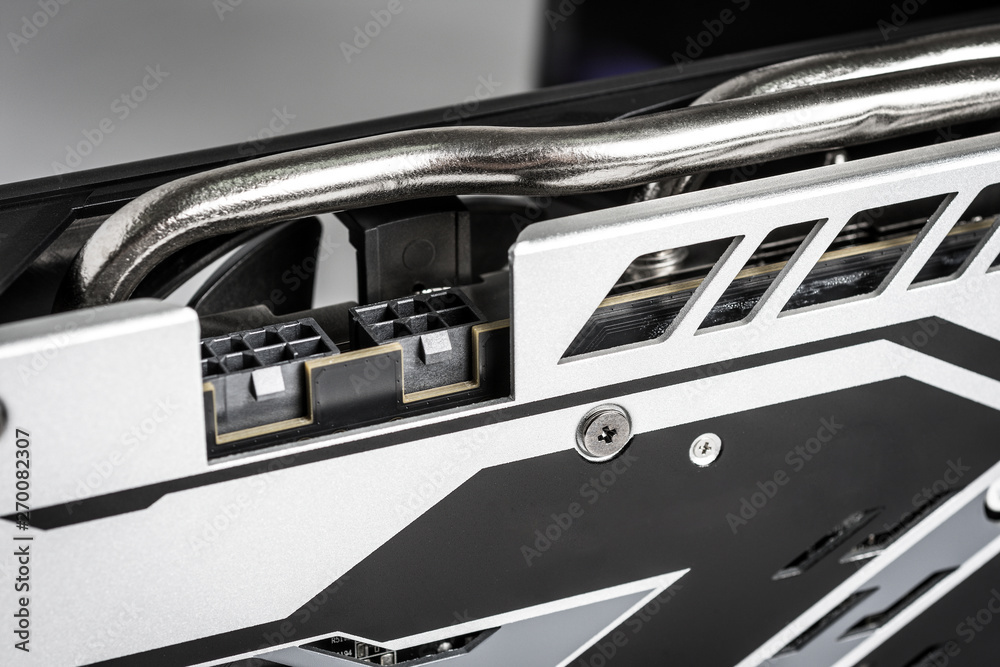 PC Gaming GPU Graphic Card with 8 Pin and 6 Pin Power Connectors foto ...