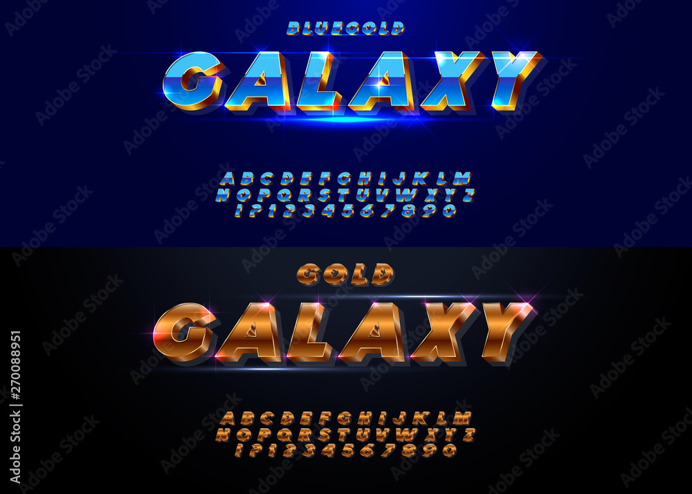 Gold font and alphabet. Stock Vector | Adobe Stock