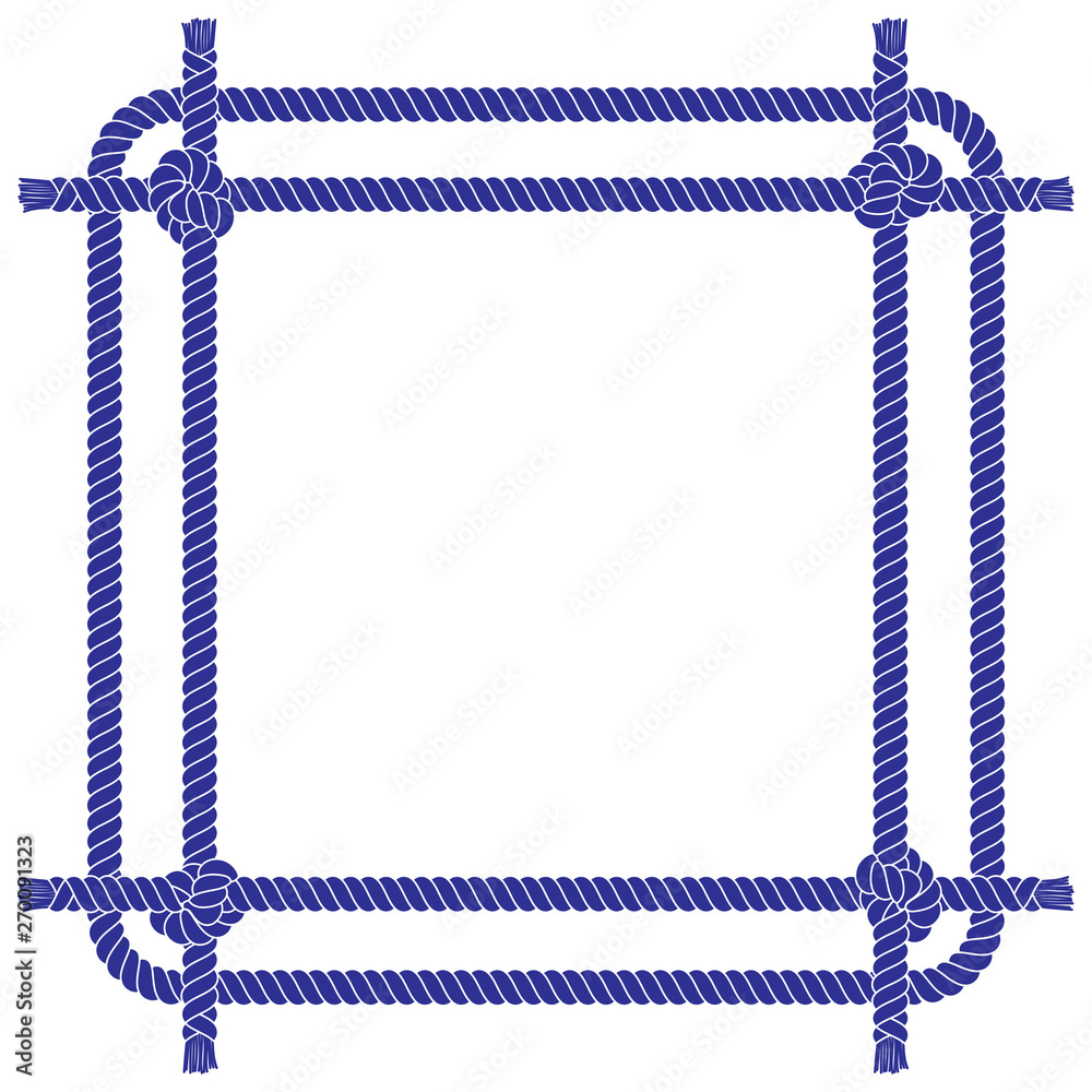 Marine rope frame. Nautical vintage decorative elements. Navy style ...