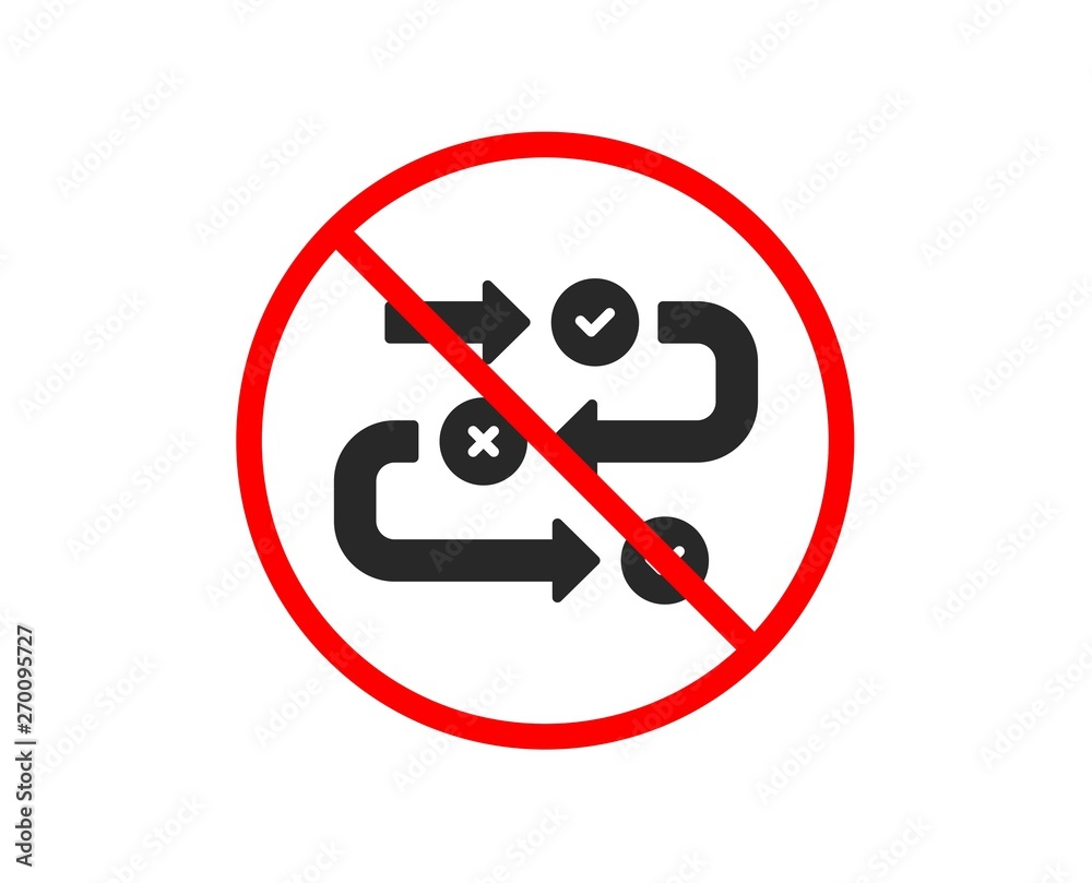 No or Stop. Survey progress icon. Quiz algorithm sign. Business ...