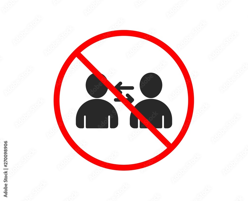 No or Stop. Teamwork icon. User communication. Profile Avatar sign ...