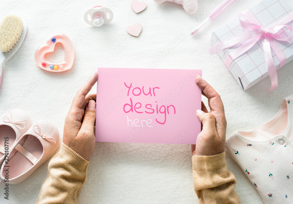 Baby Shower Design Mockup Stock Template | Adobe Stock