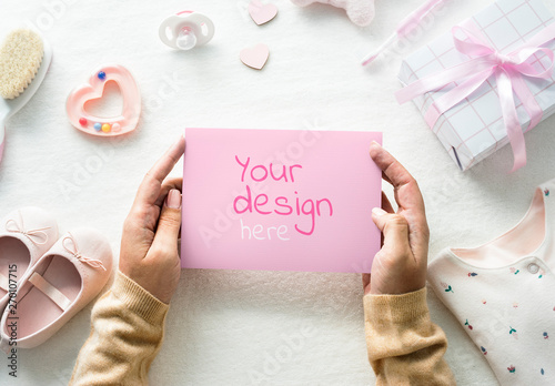 Baby Shower Design Mockup Stock Template | Adobe Stock
