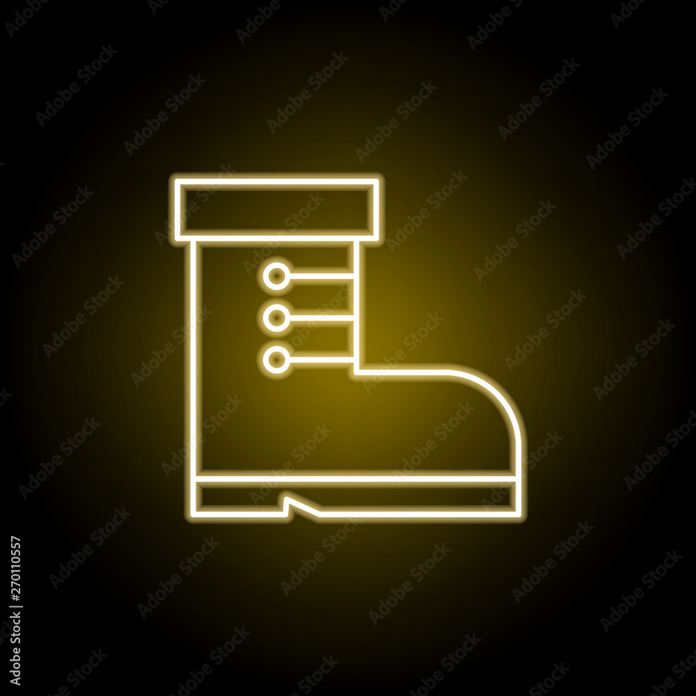 boots icon in neon style. Signs and symbols can be used for web, logo ...