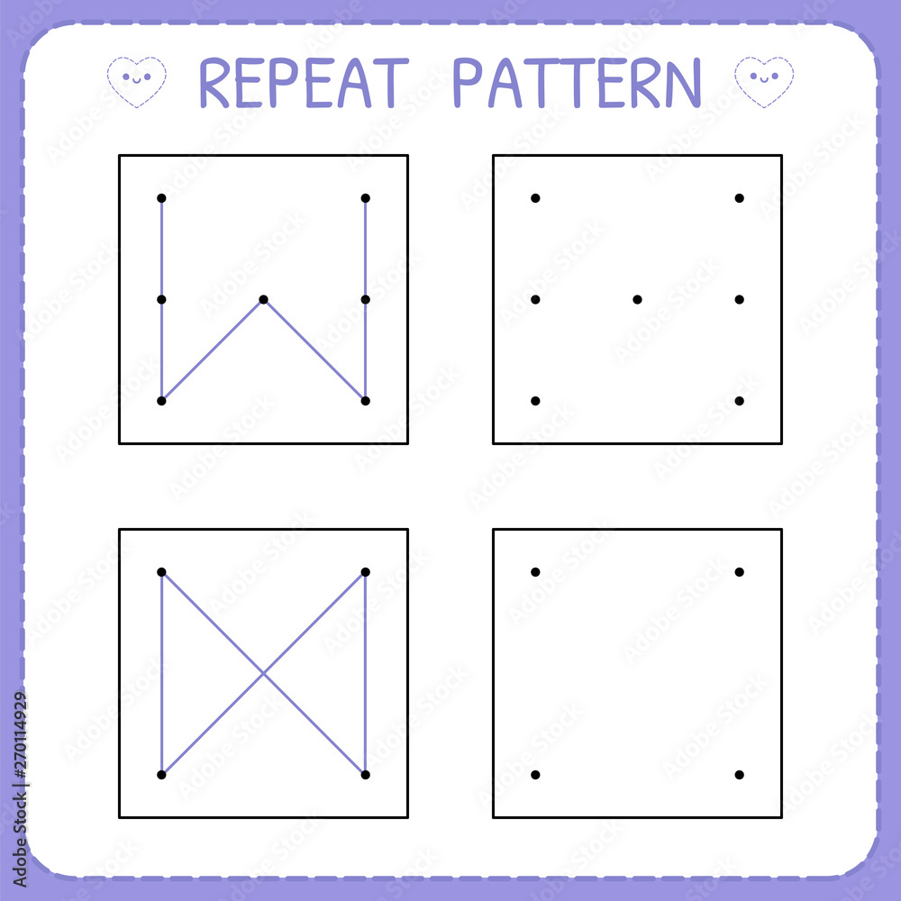 Repeat pattern. Kindergarten educational game for kids. Preschool ...
