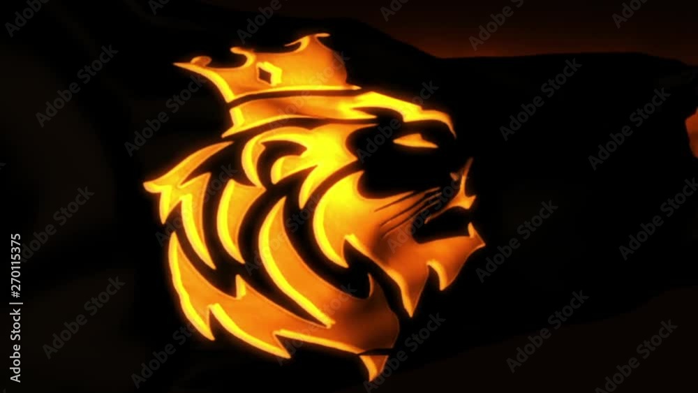 Golden Lion King Flag Intro Logo Motion Background V2 Stock Video ...