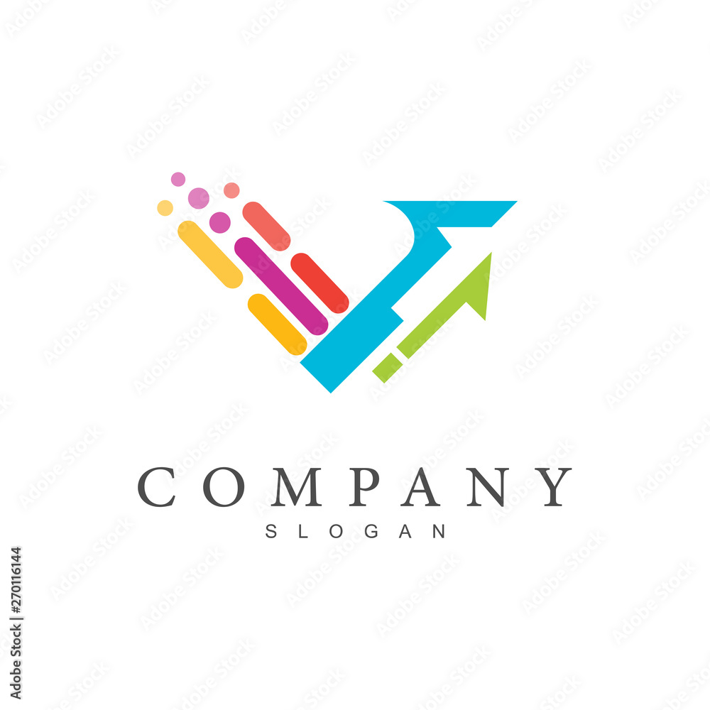 letter v logo ,arrow symbol with speed + modern logo with v-shaped ...