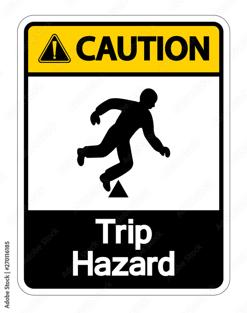 Caution Trip Hazard Symbol Sign Isolate On White Background,Vector ...
