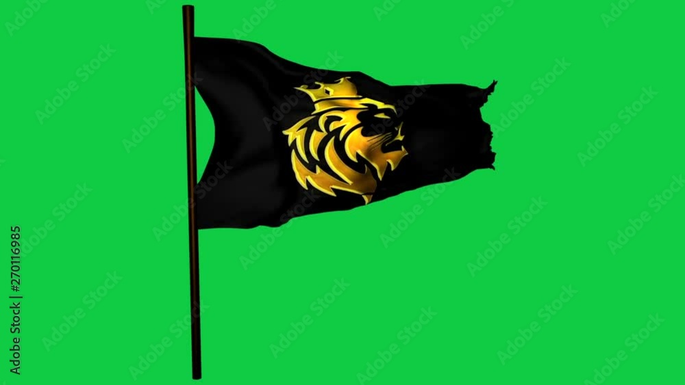 Golden Lion King Flag Graphic Element Green Screen Stock Video | Adobe ...