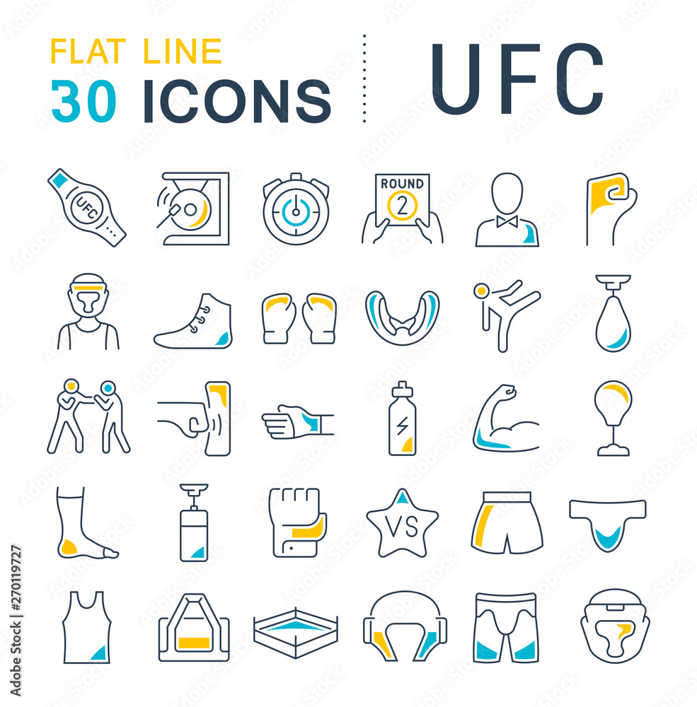 Set Vector Line Icons of UFC Stock Vector | Adobe Stock