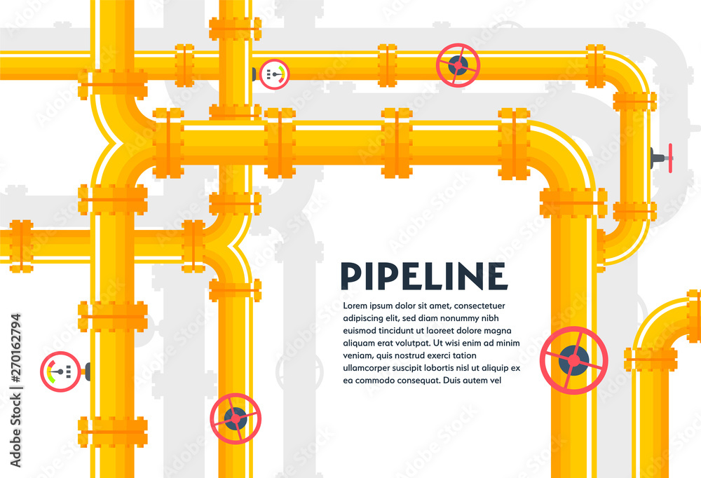Pipeline background with gas pipes Stock Vector | Adobe Stock
