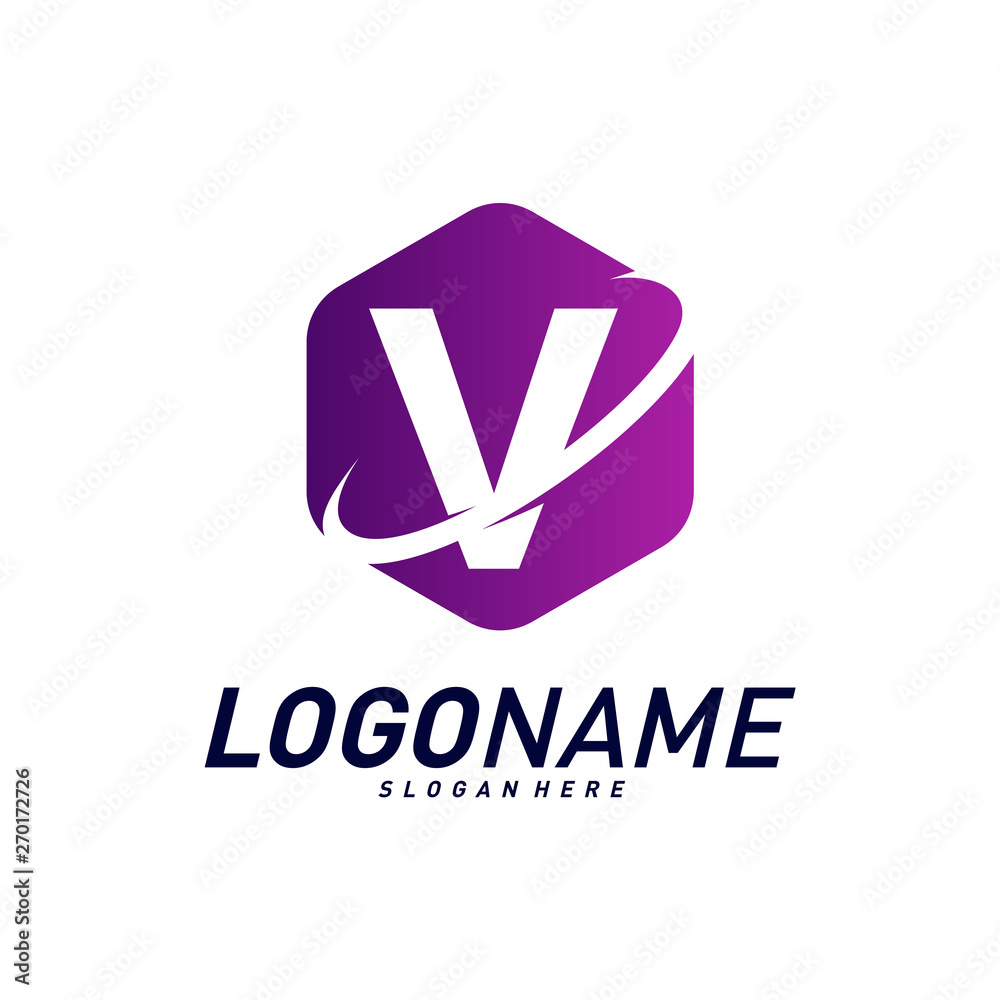 Font with Planet Logo Design Concepts. Letter V Logo Icon Vector ...
