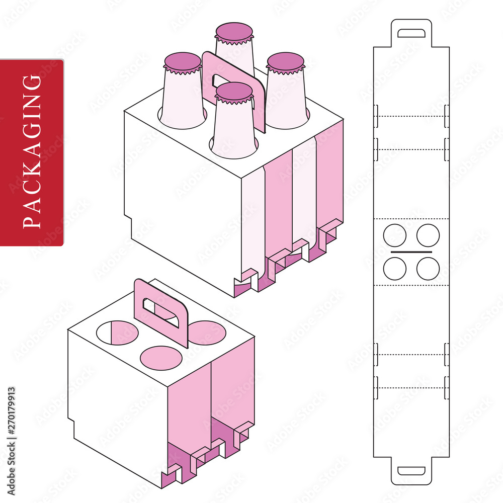 Packaging for can bottle.Vector Illustration of Box.Package Template ...