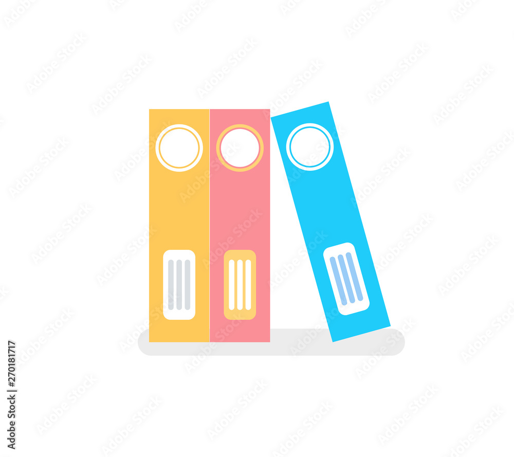 Business color file office folders isolated icons. Vector archive of ...