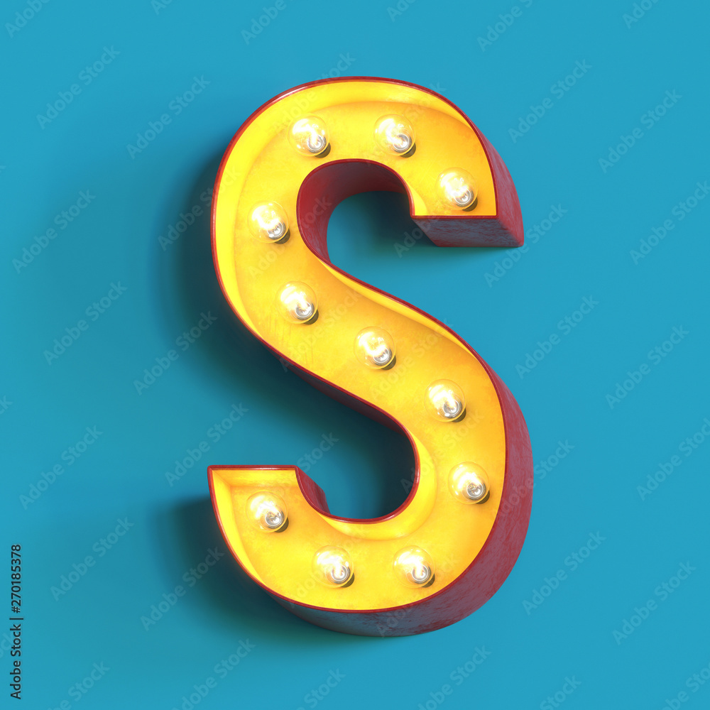 Light bulb glowing font, letter S Stock Illustration | Adobe Stock