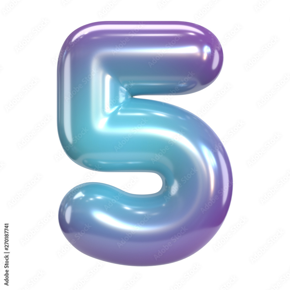 Round purple and blue font, balloon like letters and numbers, 3d ...