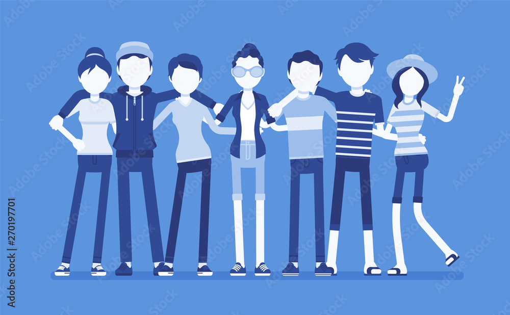 Group of happy teen friends. Young people, teenager boys and girls ...