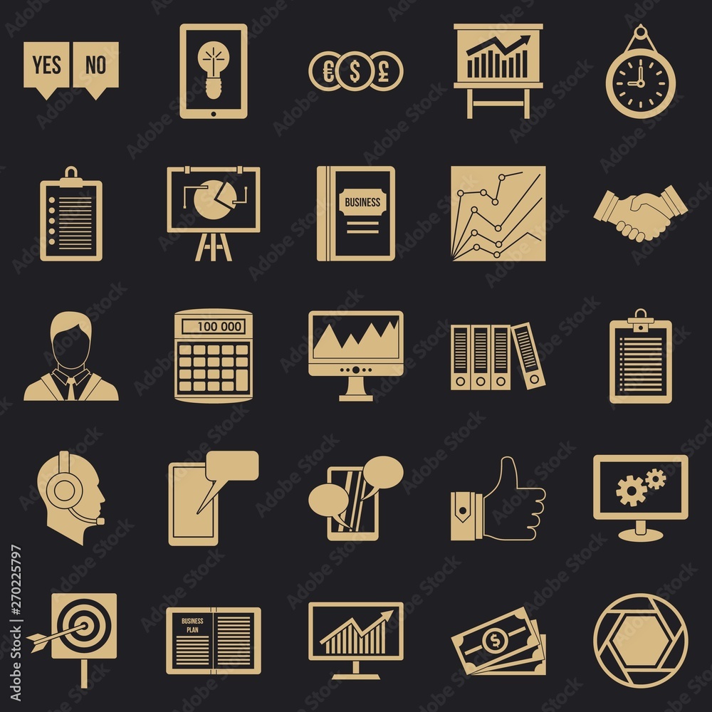 Game industry icons set. Simple set of 25 game industry vector icons ...
