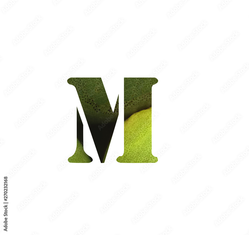 Letters and symbols M font letter isolated on white background pomelo ...