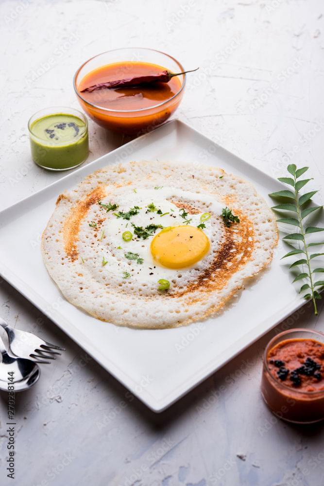 Egg Dosa is a popular south indian non-vegetarian breakfast or meal ...