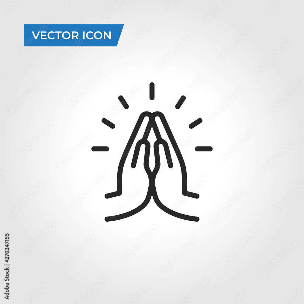 Pray icon isolated on white background. Pray icon in trendy design ...