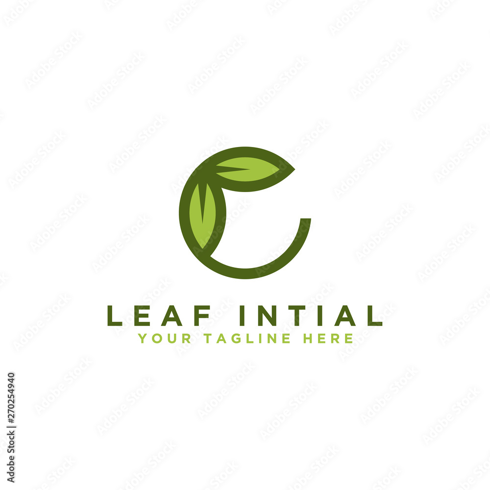 Design logo of the E Nature Leaf letter - Vector Stock Vector | Adobe Stock