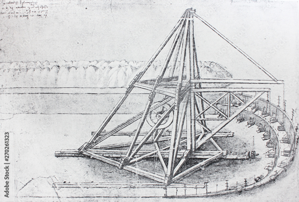 The water mechanism. Atlantic code 1 verso b. By Leonardo Da Vinci in ...