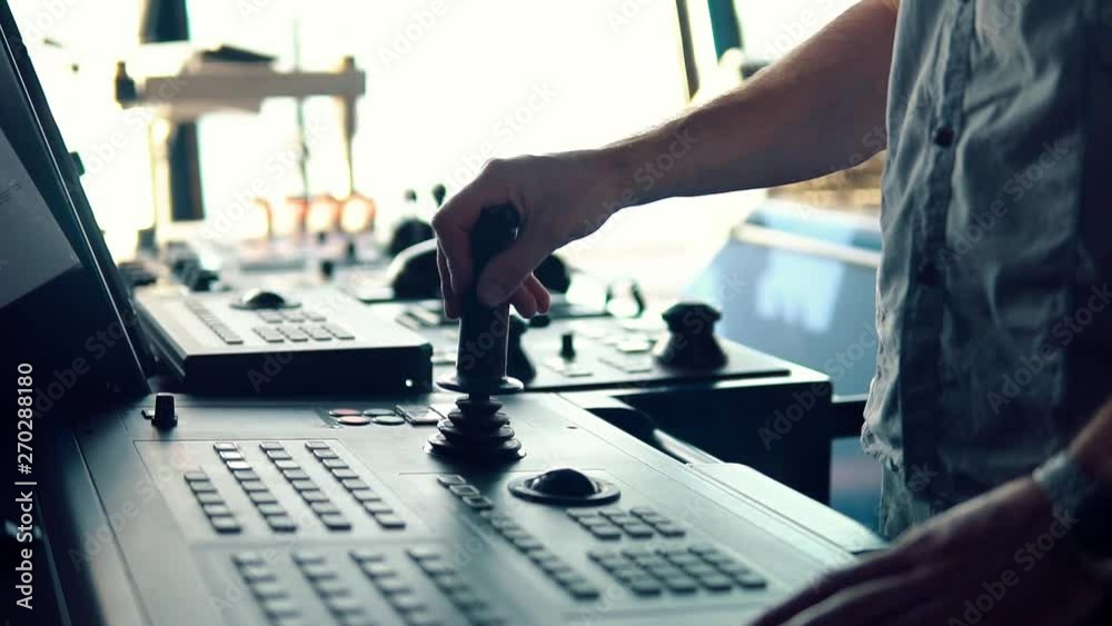 dynamic positioning officer operationg bridge ship equipment of ...
