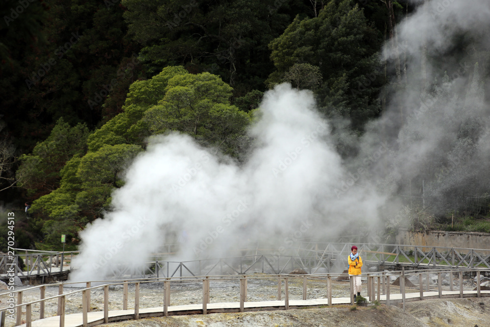 Caldeiras genannte Fumarolen am Furnas-See Stock Photo | Adobe Stock