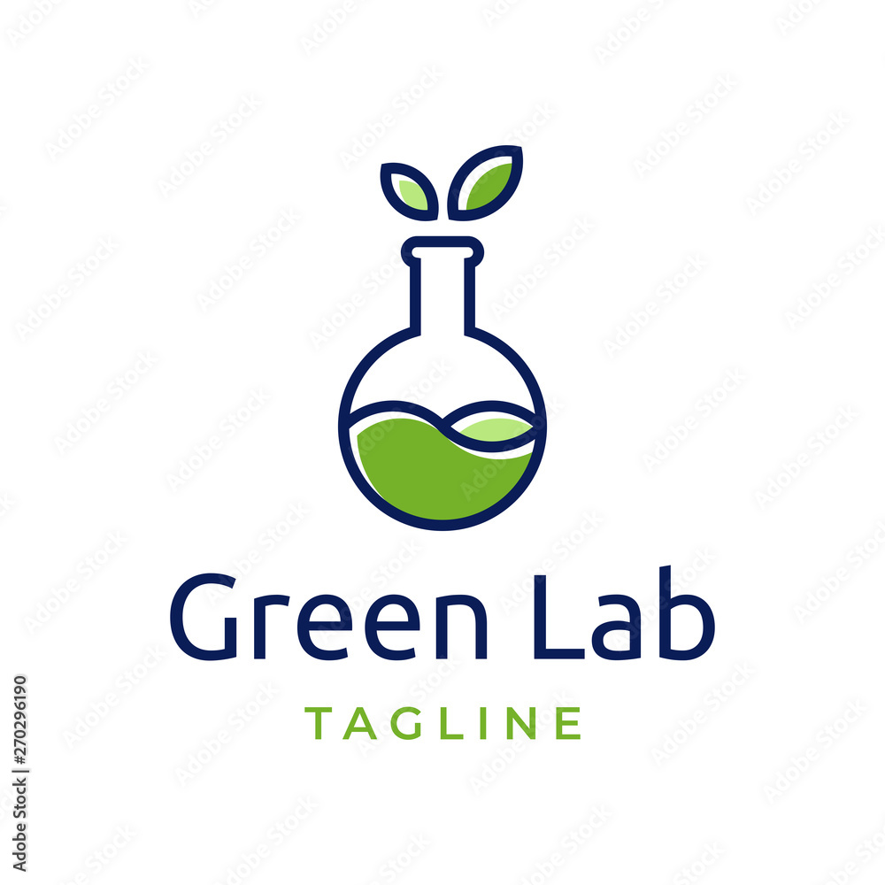 Green Lab Logo Design Template Stock Vector | Adobe Stock