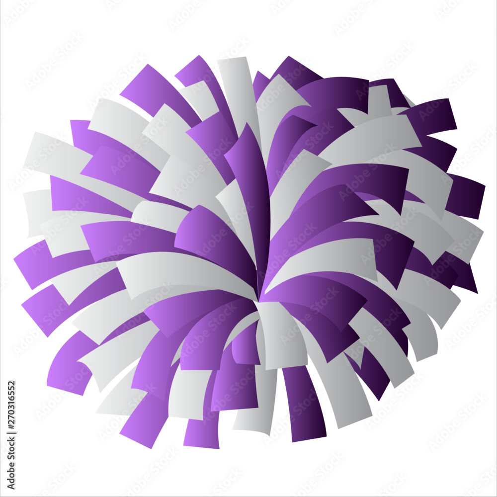Poster Purple and White Cheerleader Pom Pom Vector Graphic Illustration ...