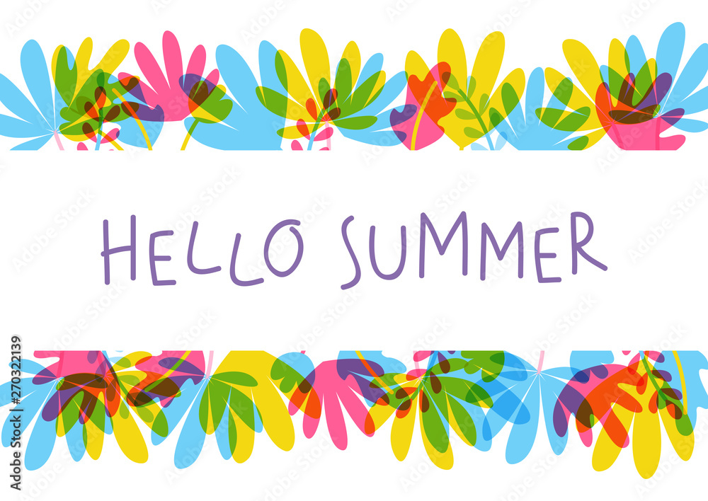 Color tropical leaves border for Your summer design Stock Vector ...