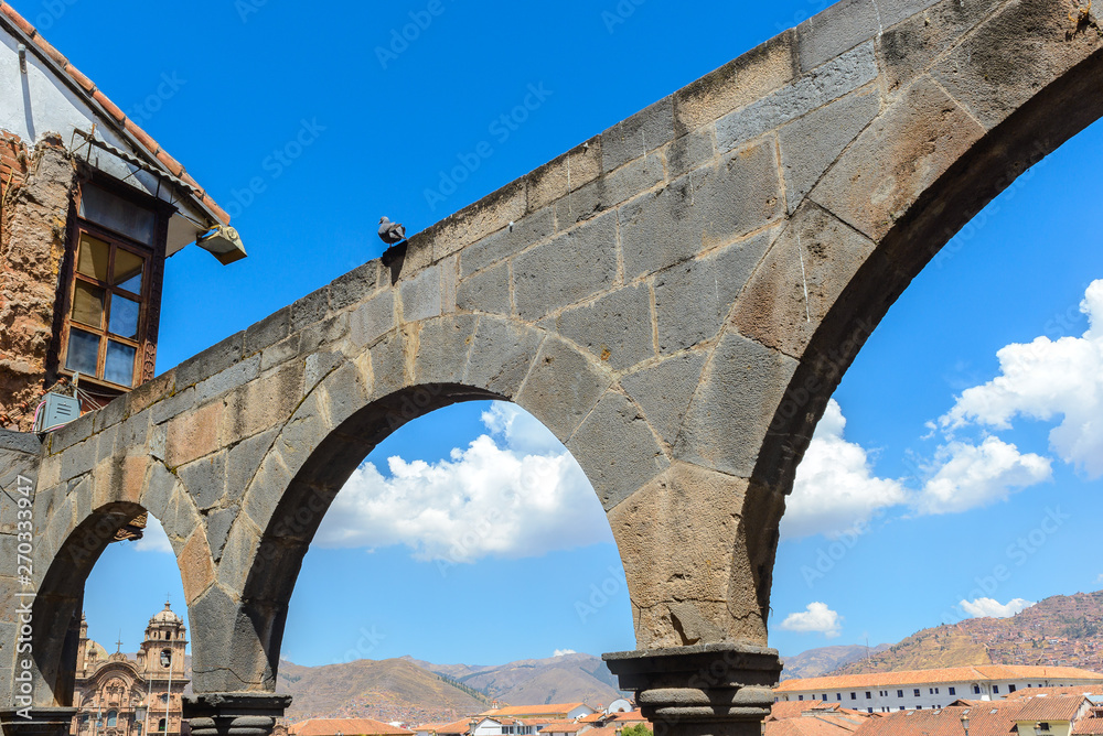 Arches of Plaza Mayor, Cusco, Peru Stock Photo | Adobe Stock