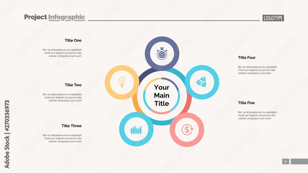 Five points process chart. Business data. Plan, diagram, design ...