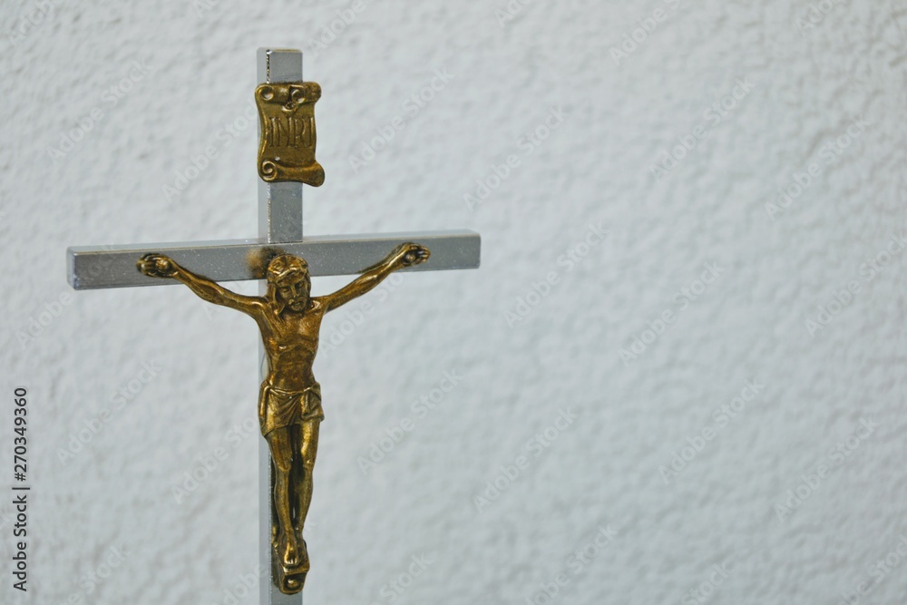 Bronze crucifix. Image of Jesus Christ on the cross. Brass Cross with ...