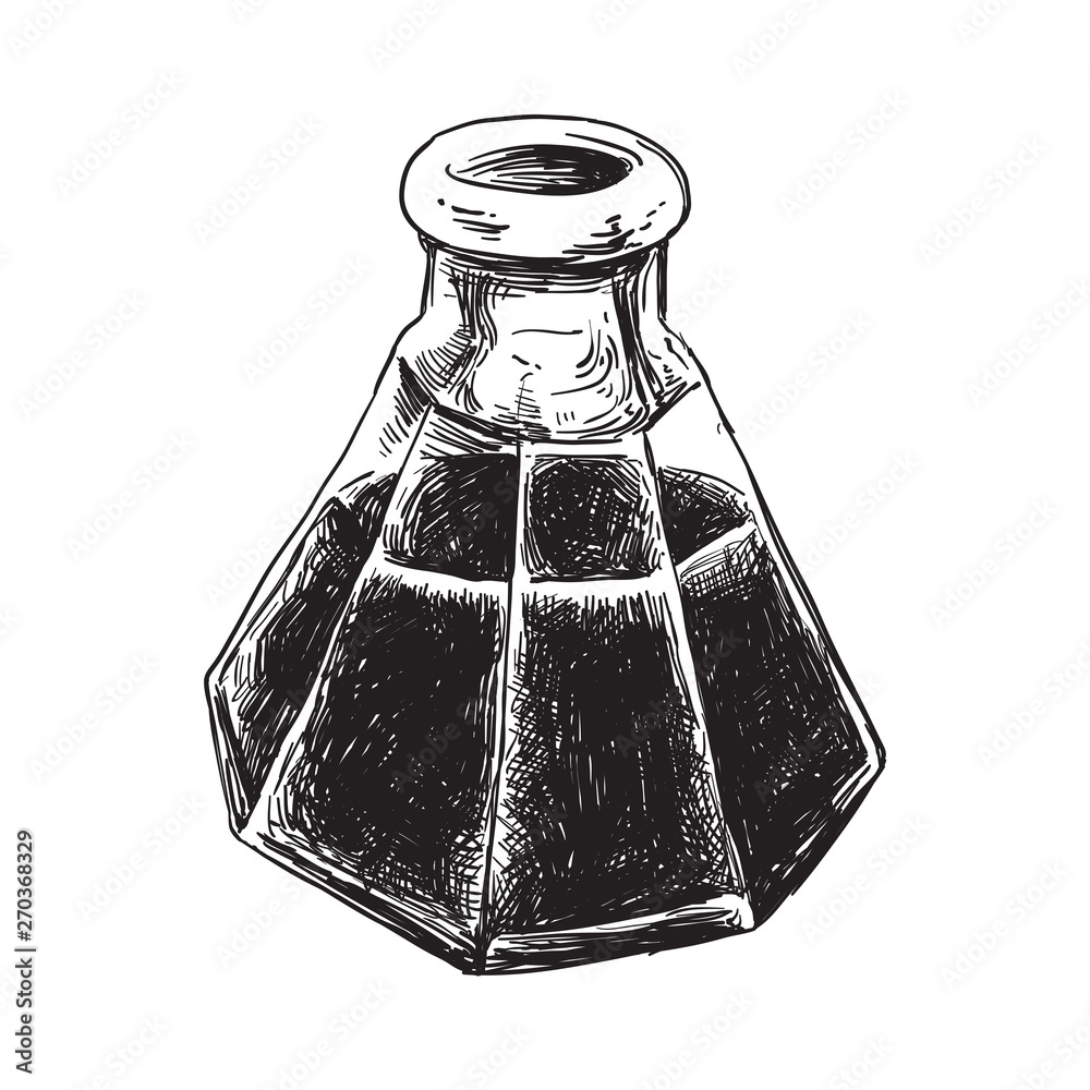 Inkwell Illustration Stock Vector | Adobe Stock