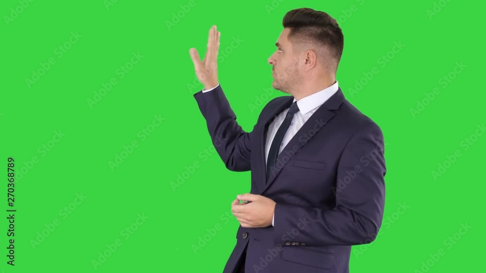 Meteorologist forecasting on a Green Screen, Chroma Key. Stock 비디오 ...