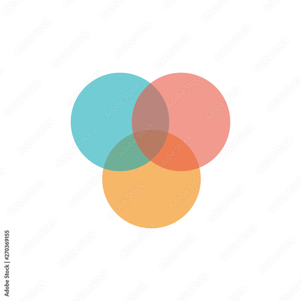 Three overlapping circles infographic. Template for diagram, graph ...