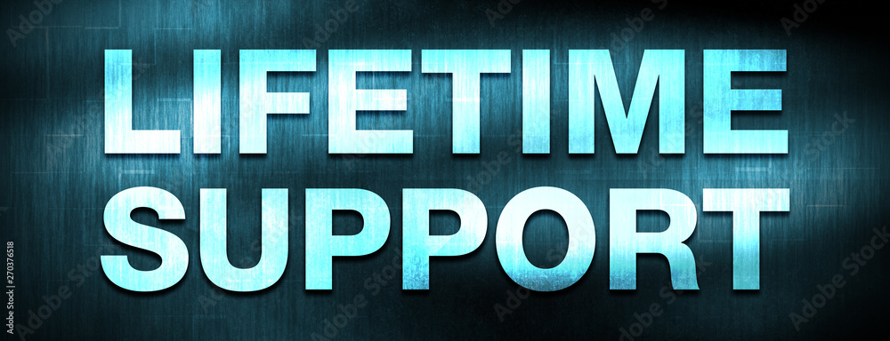 Lifetime Support abstract blue banner background Stock Illustration ...