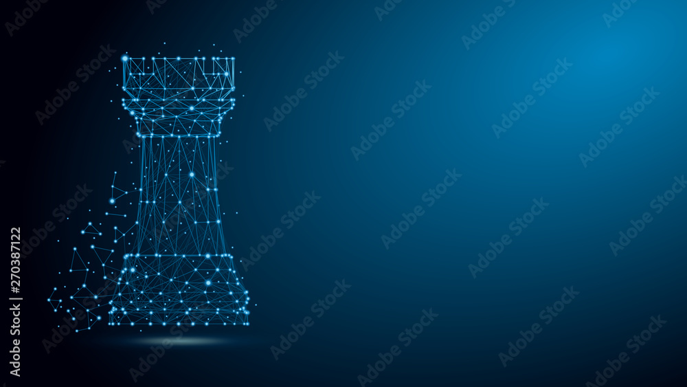 Vetor de Chess tower with network structure do Stock | Adobe Stock