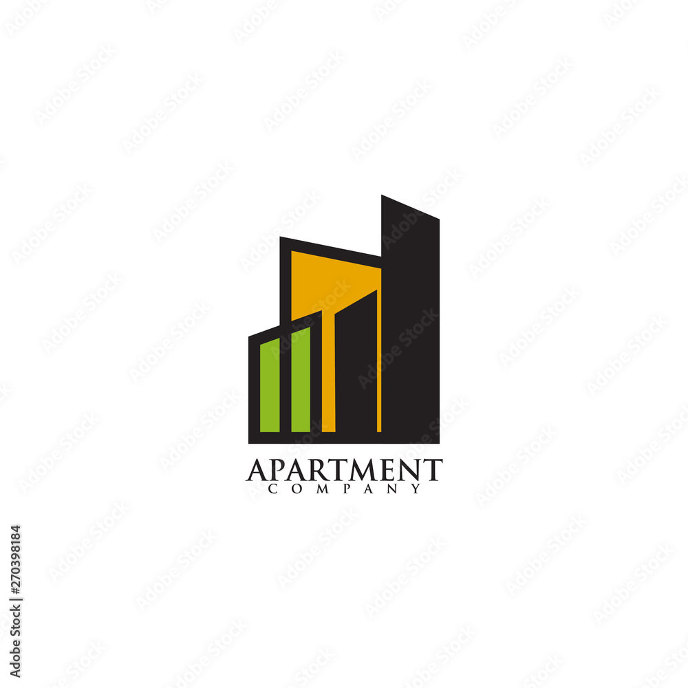 Apartment building logo design vector template Stock Vector | Adobe Stock