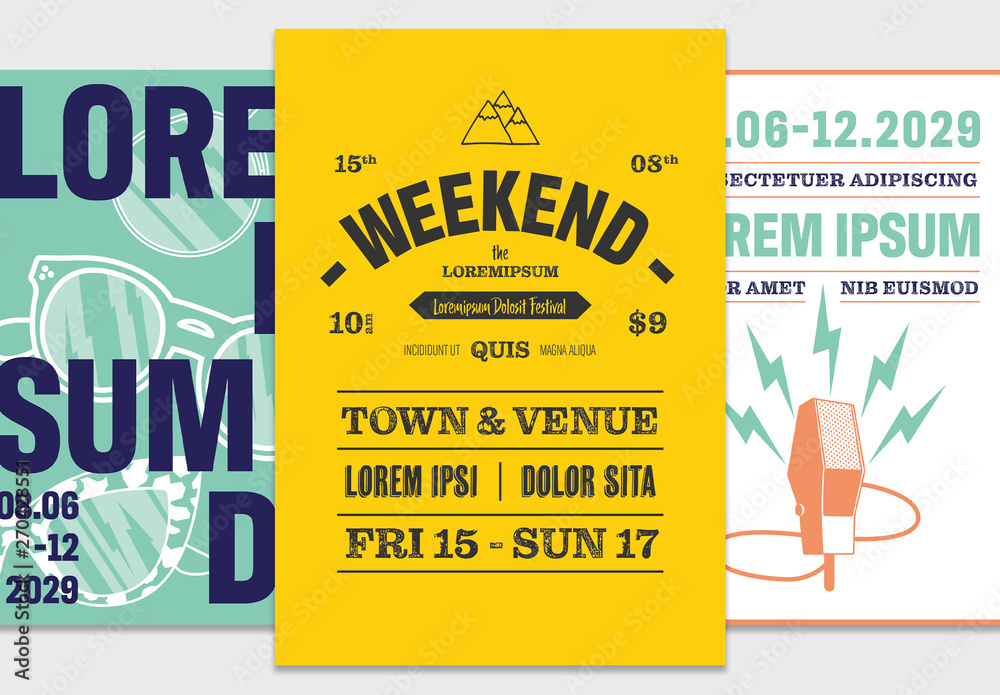 Outdoor Event Poster Set Stock Template | Adobe Stock