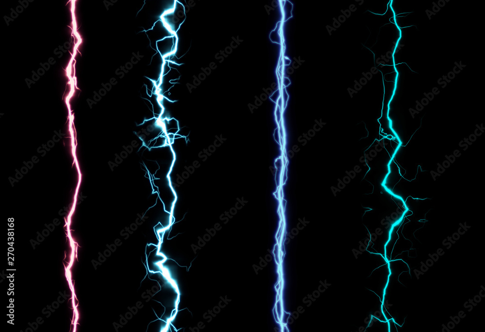 Cartoon lightning style isolated on black background Stock Illustration ...