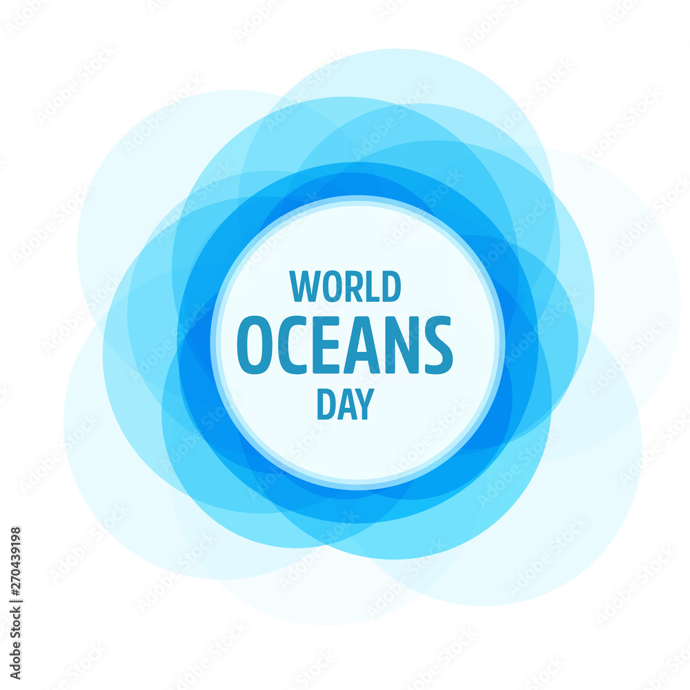 World Oceans Day design template. Ocean health protect graphic symbol ...