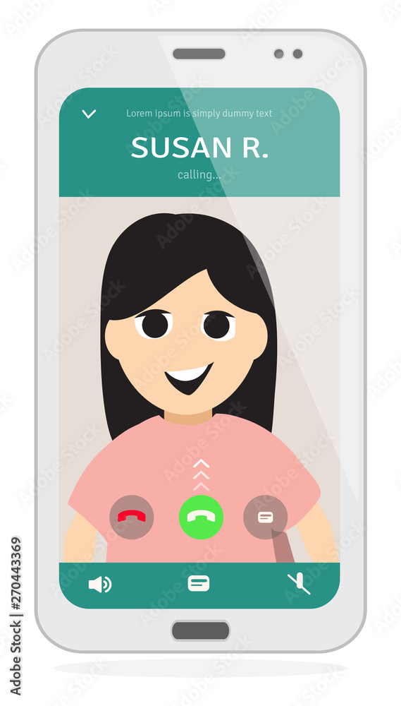 Whatsapp. Mobile chat application. Incoming call. Minimalist classic ...
